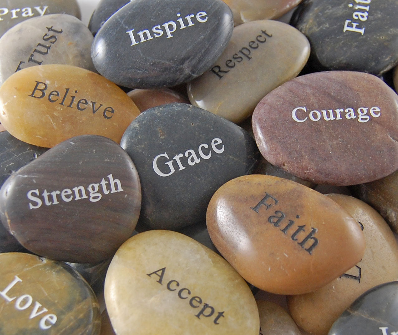 Engraved River Rocks - Single Words – ShopGiveCourage.net