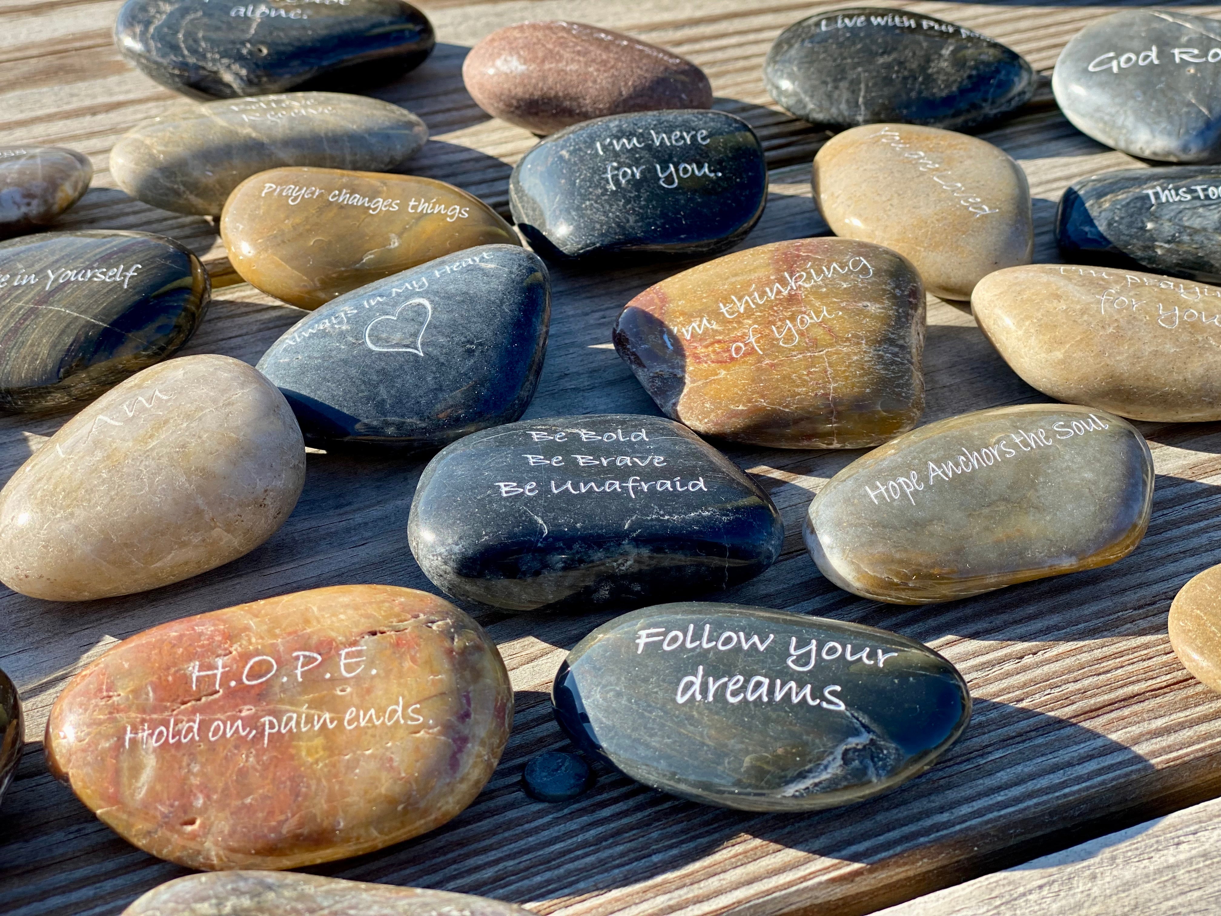 Engraved River Rocks - Inspirational – ShopGiveCourage.net